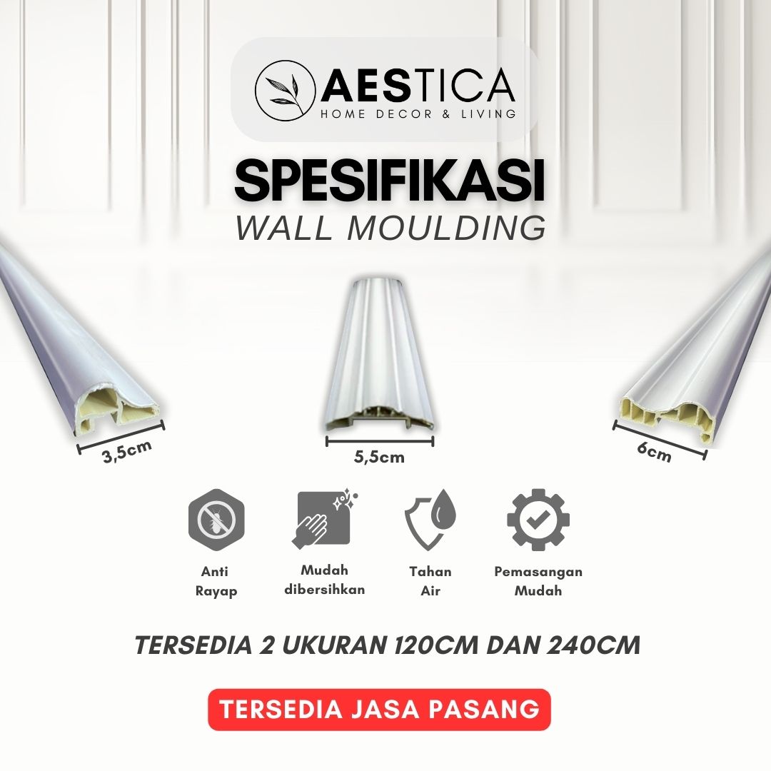Wall Moulding Lis Siku List PVC Dekorasi Dinding Rumah | AESTICA ...